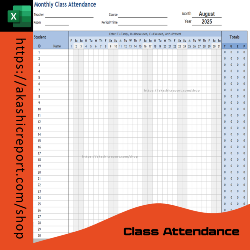 “AttendancePro – The Ultimate Class Attendance Excel Template ...